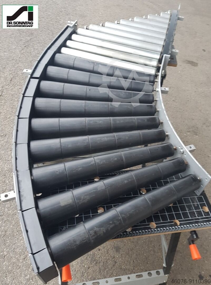 Transnorm 500 - Used Curved roller conveyor 45° driven + insertion unit ...