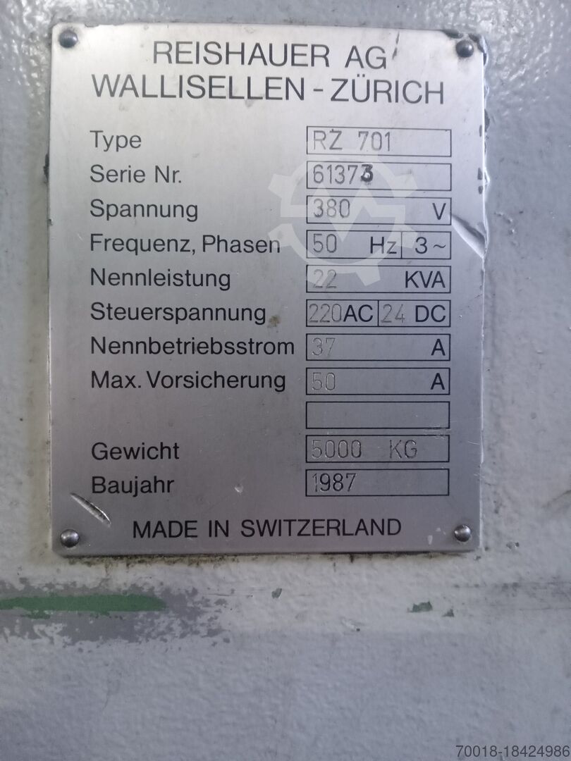 REİSHAUER RZ701 - Used Gear grinding machine listed on Used-Machines.com ⚙️